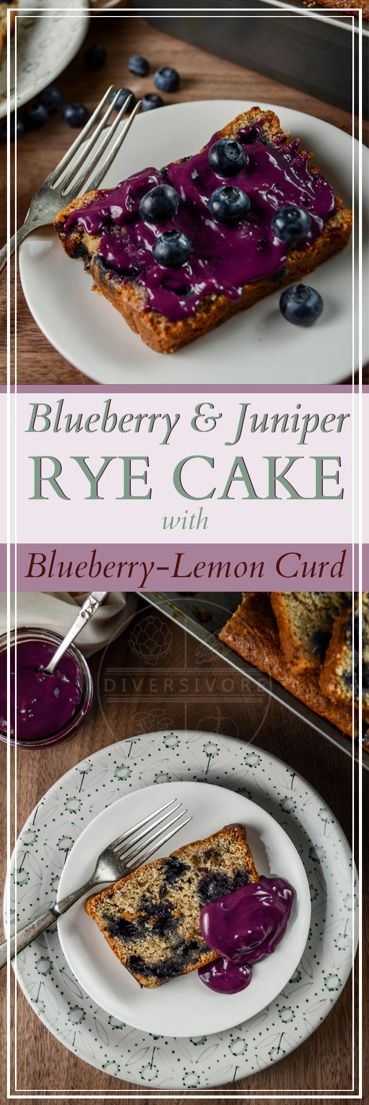 Blueberry-Juniper Rye Cake with Blueberry-Lemon Curd