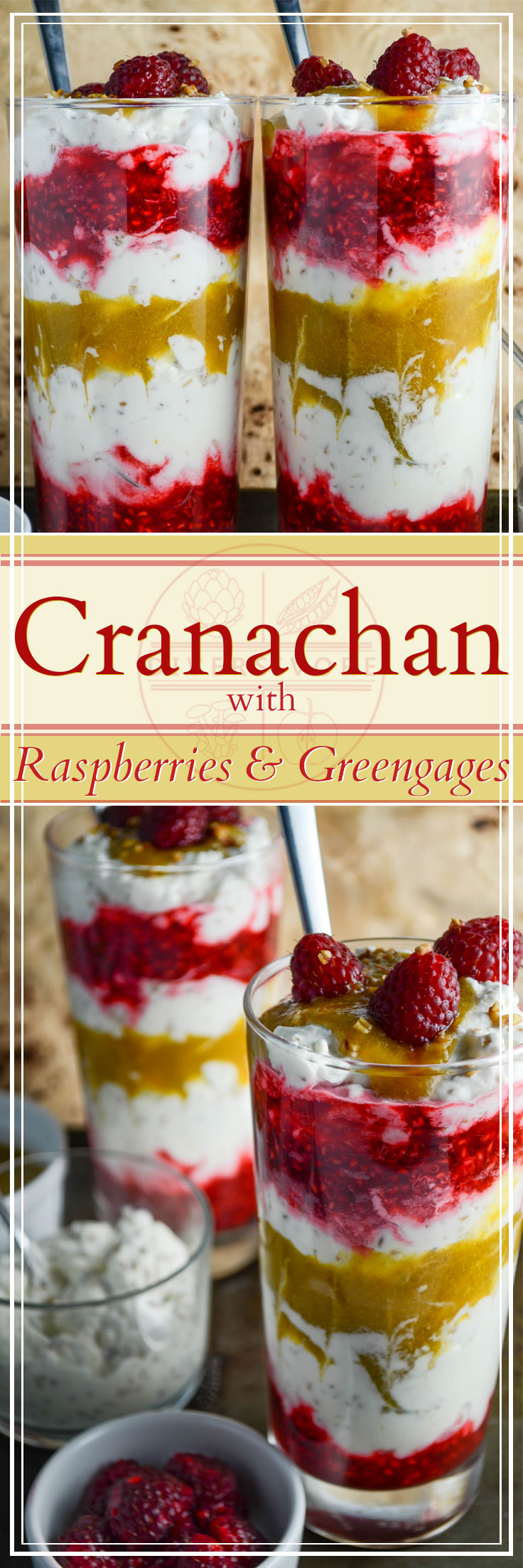 Cranachan with Greengages and Raspberries