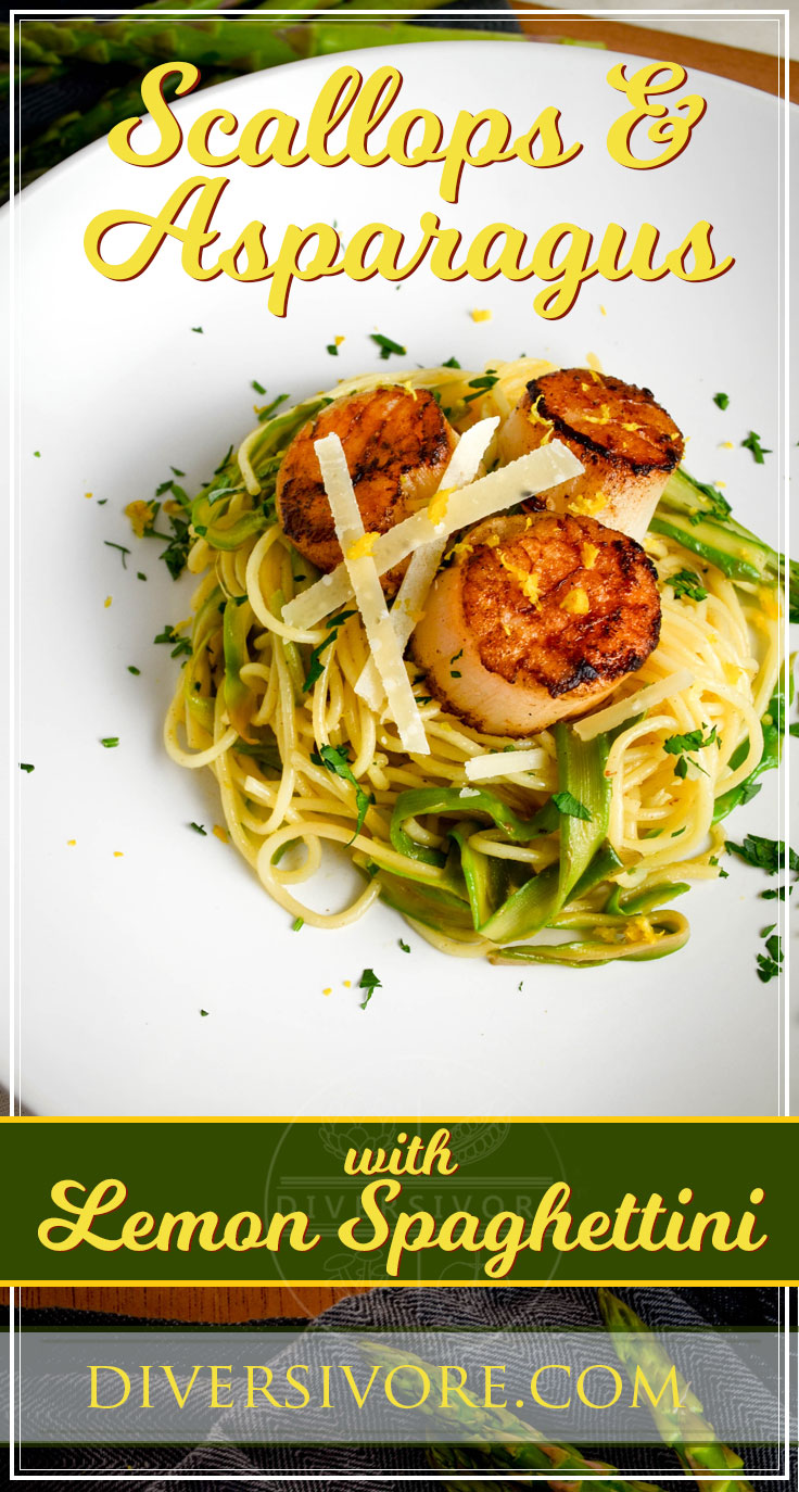 Scallops and Asparagus with Lemon Spaghettini
