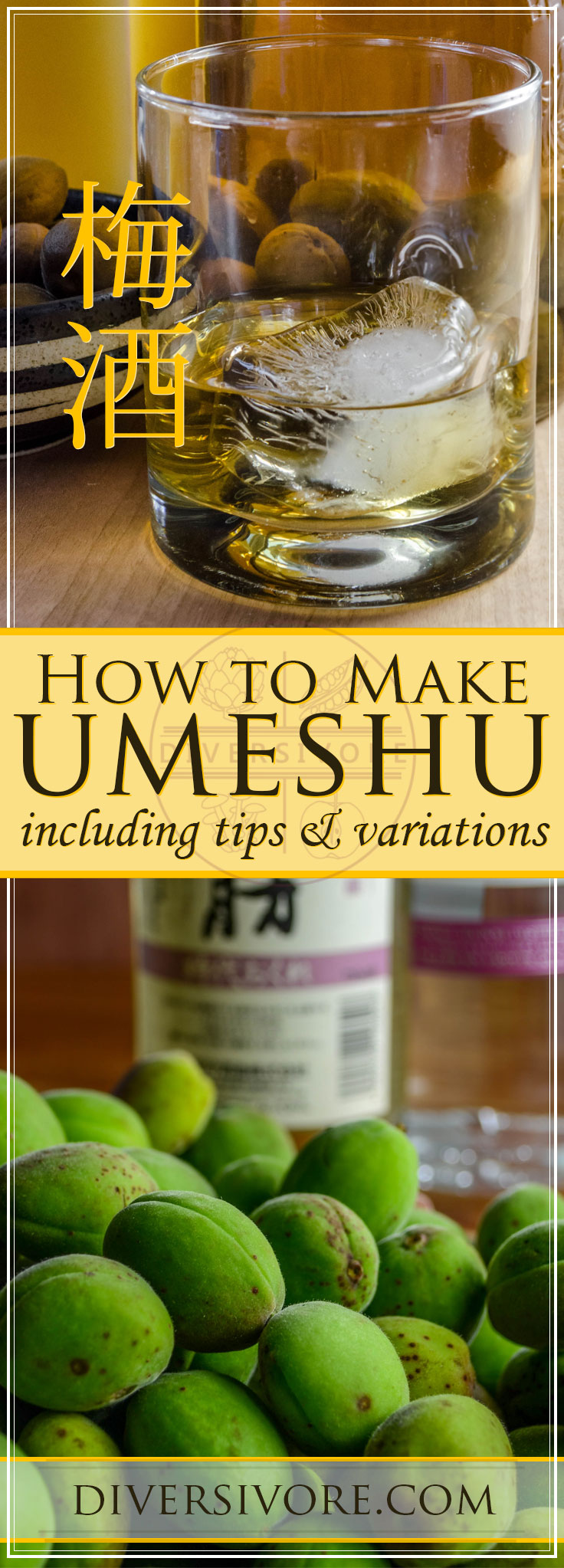 Umeshu - Japanese 'Plum' Wine - with ume OR green apricots
